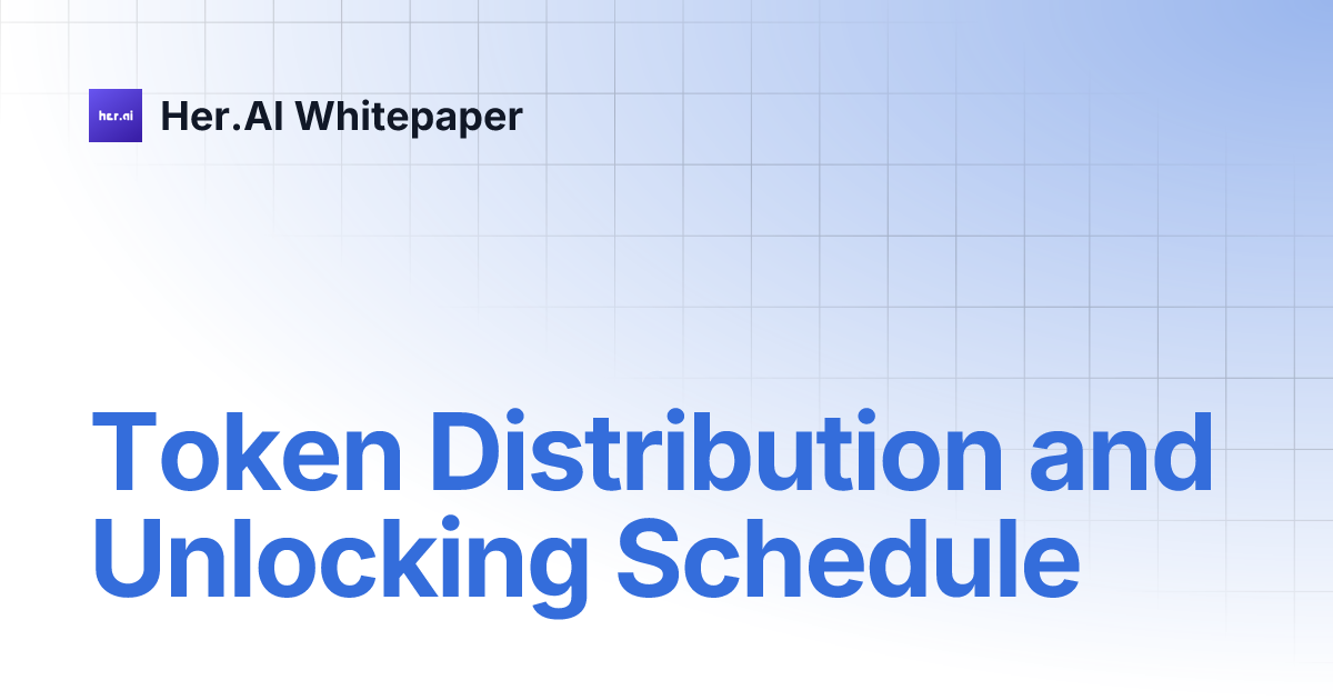 Token Distribution and Unlocking Schedule | Her.AI Whitepaper Token Distribution and Unlocking Schedule | Her.AI Whitepaper